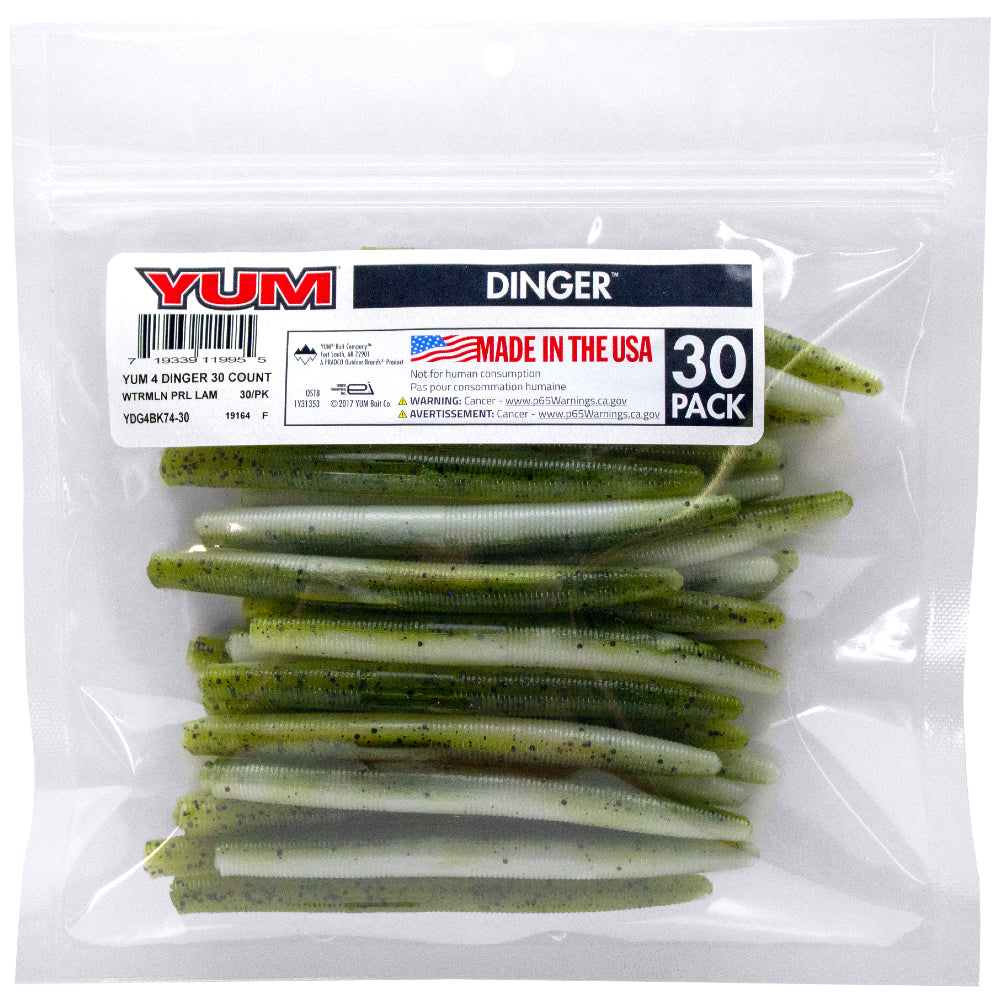 Yum Dinger 100 Pack Yum Lures Dinger Red Bug 4 Inch Soft Plastic Bait ...